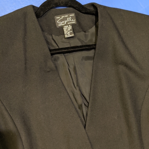 Suzelle | Jackets & Coats | Vintage Suzelle Black 8s Blazer Sequin Bead ...